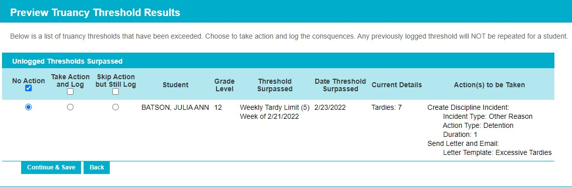 Truancy Thresholds – Knowledge Base