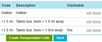 How do I configure transportation codes? – Knowledge Base